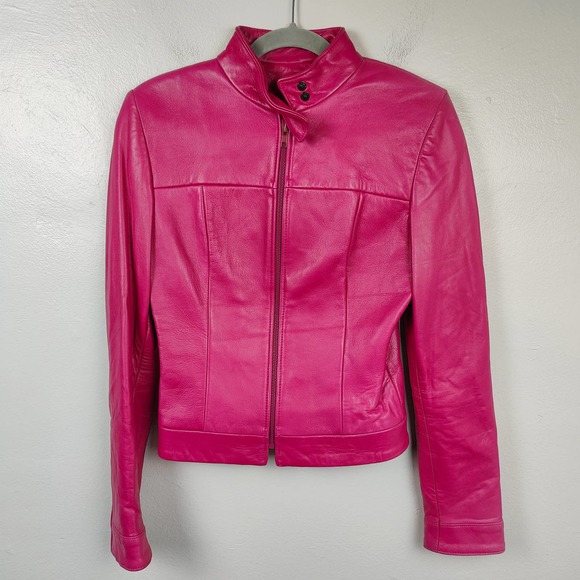 J. Crew | Jackets & Coats | Identify Leather Jacket Womens 4 Bright ...